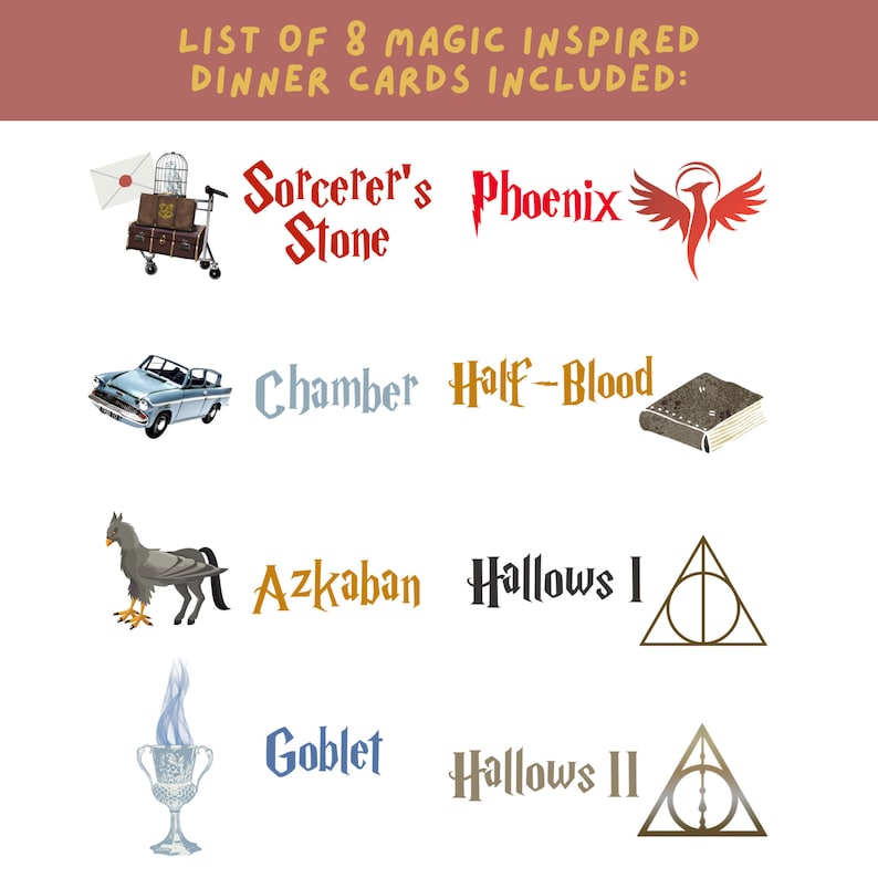 HP Magical Movie Night Cards (set of 8) - Etsy