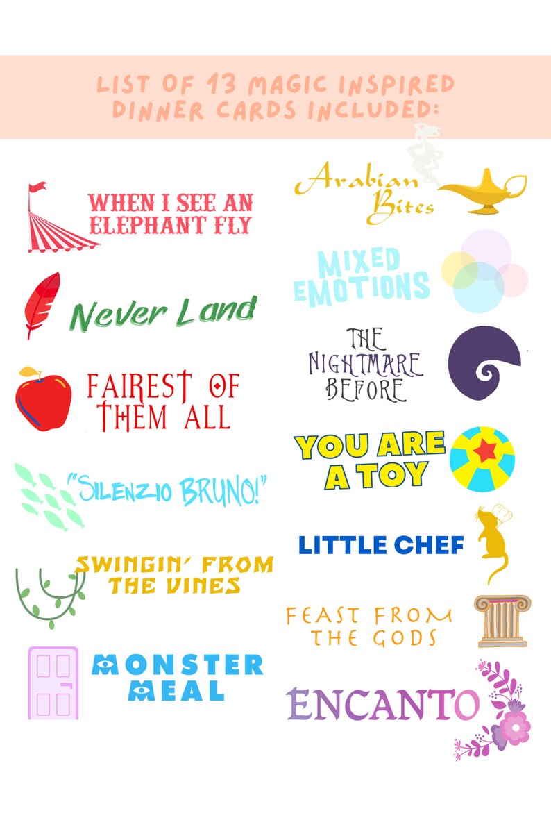 Magical Movie Night Cards (set of 13)- Part 2 - Etsy