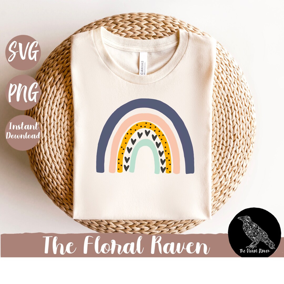 Boho Rainbow SVG File for Cutting Machine, Nursery Rainbow Clip Art ...