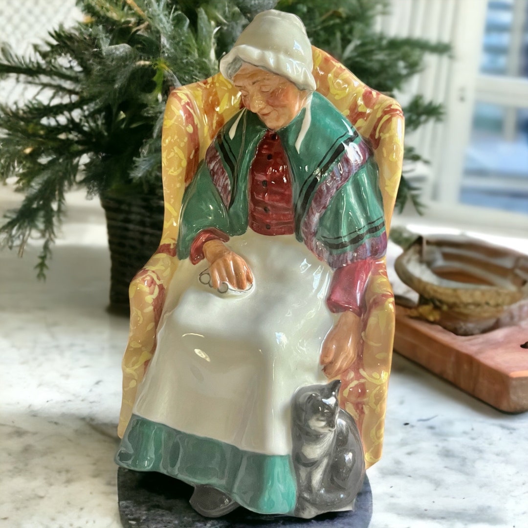 Royal Doulton Figurine HN 1974 Forty Winks 1945 Grandma Napping in ...