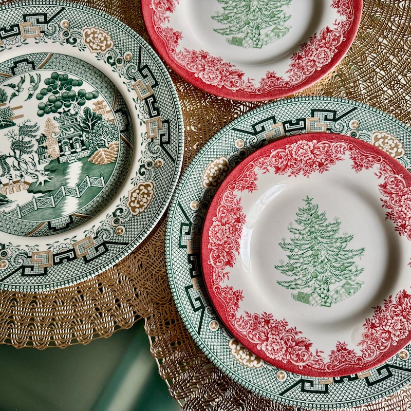 Green Christmas Tree Plate - Etsy Canada