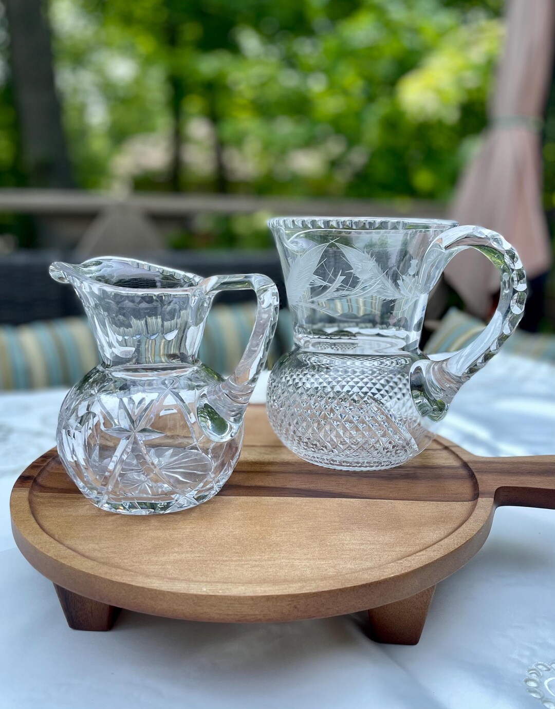 Vintage Heavy Crystal Glass Pitchers – Choose Your Size & Style - Etsy