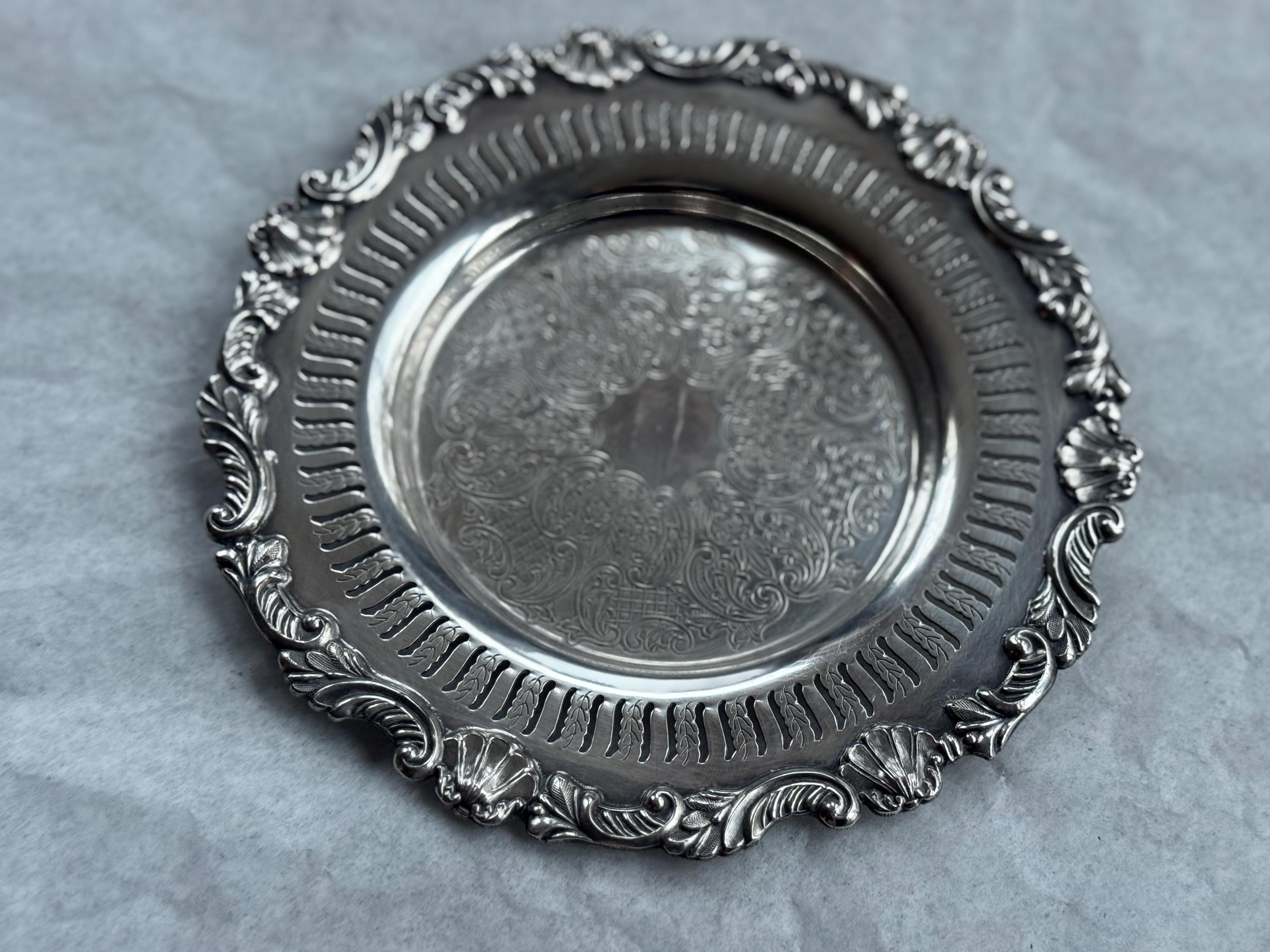 Vintage Silverplate Trays Bowls — Sheffield Reproduction — Heavy Ornate ...