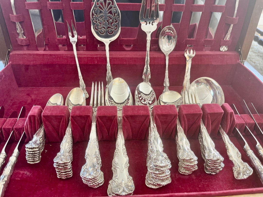 Birks Regency Plate Victoria Complete Silverware Set for 8 - Etsy