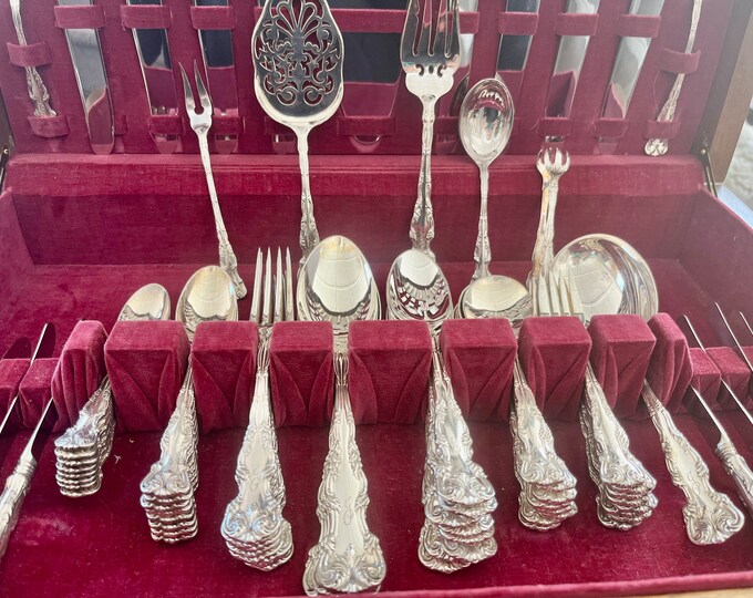 Birks Regency Plate Victoria Complete Silverware Set for 8 Persons ...