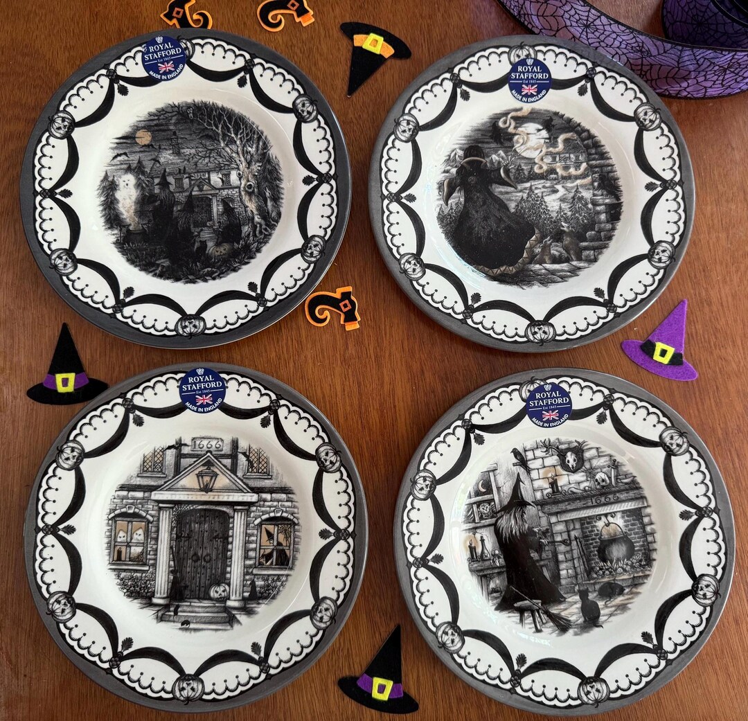 Set of 4 Dinner Plates 11” All Different - New Vintage Style ...