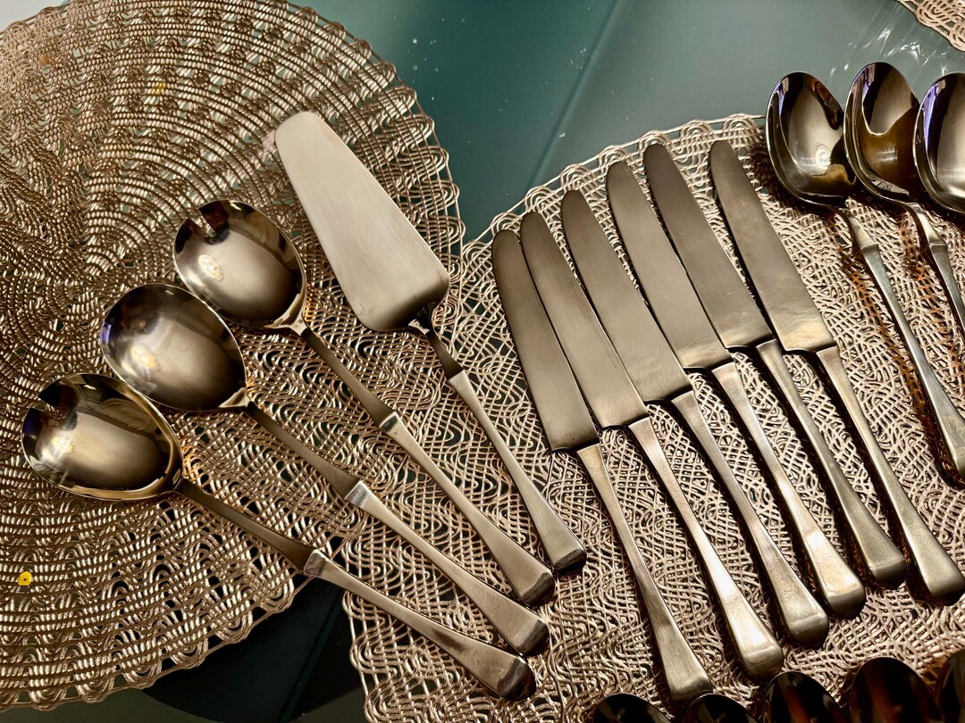 Vintage Brass Complete Flatware Set for 6 Persons Plus Extras ...