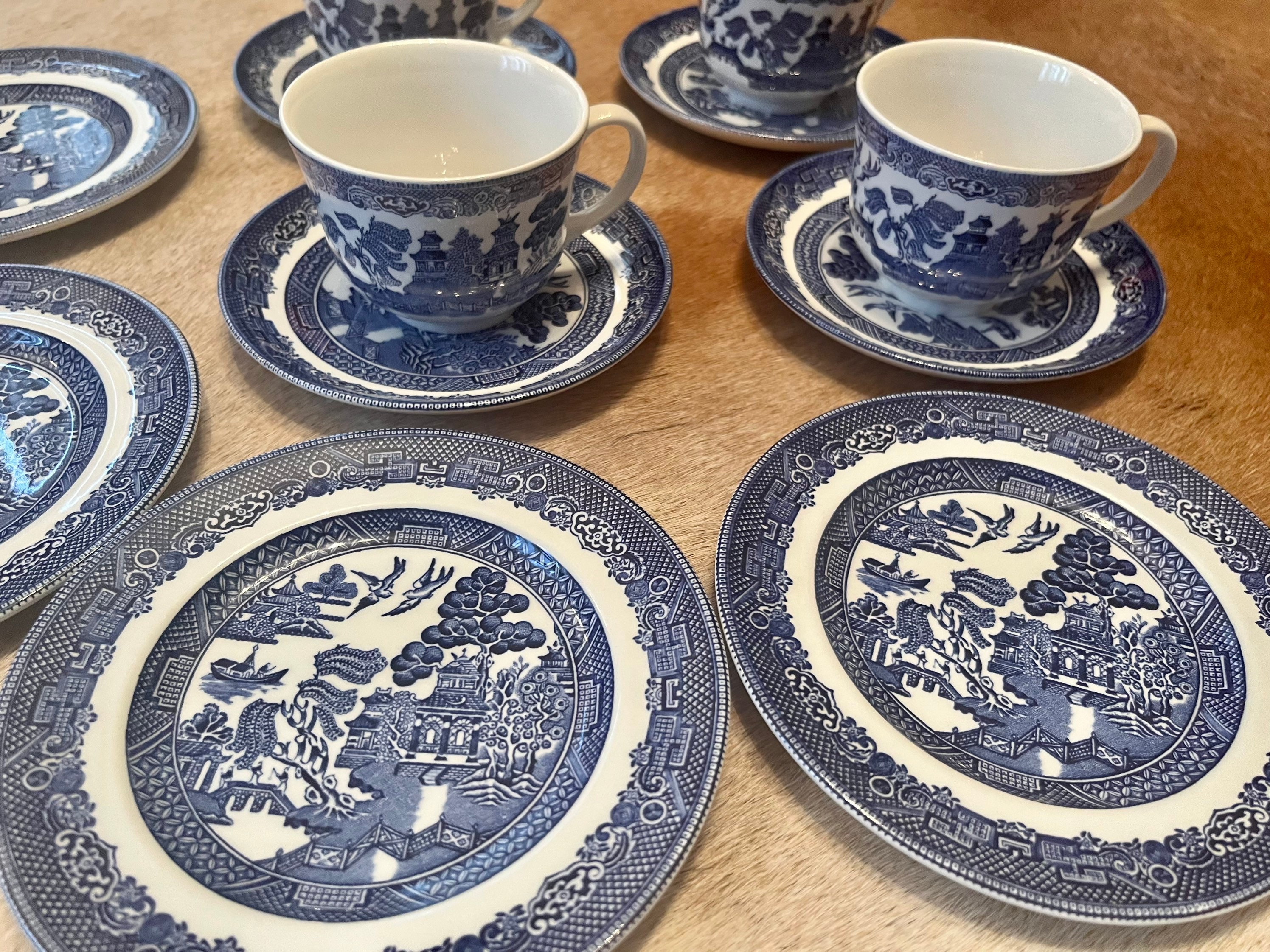 Johnson Bros Blue Willow Tea Set - Etsy