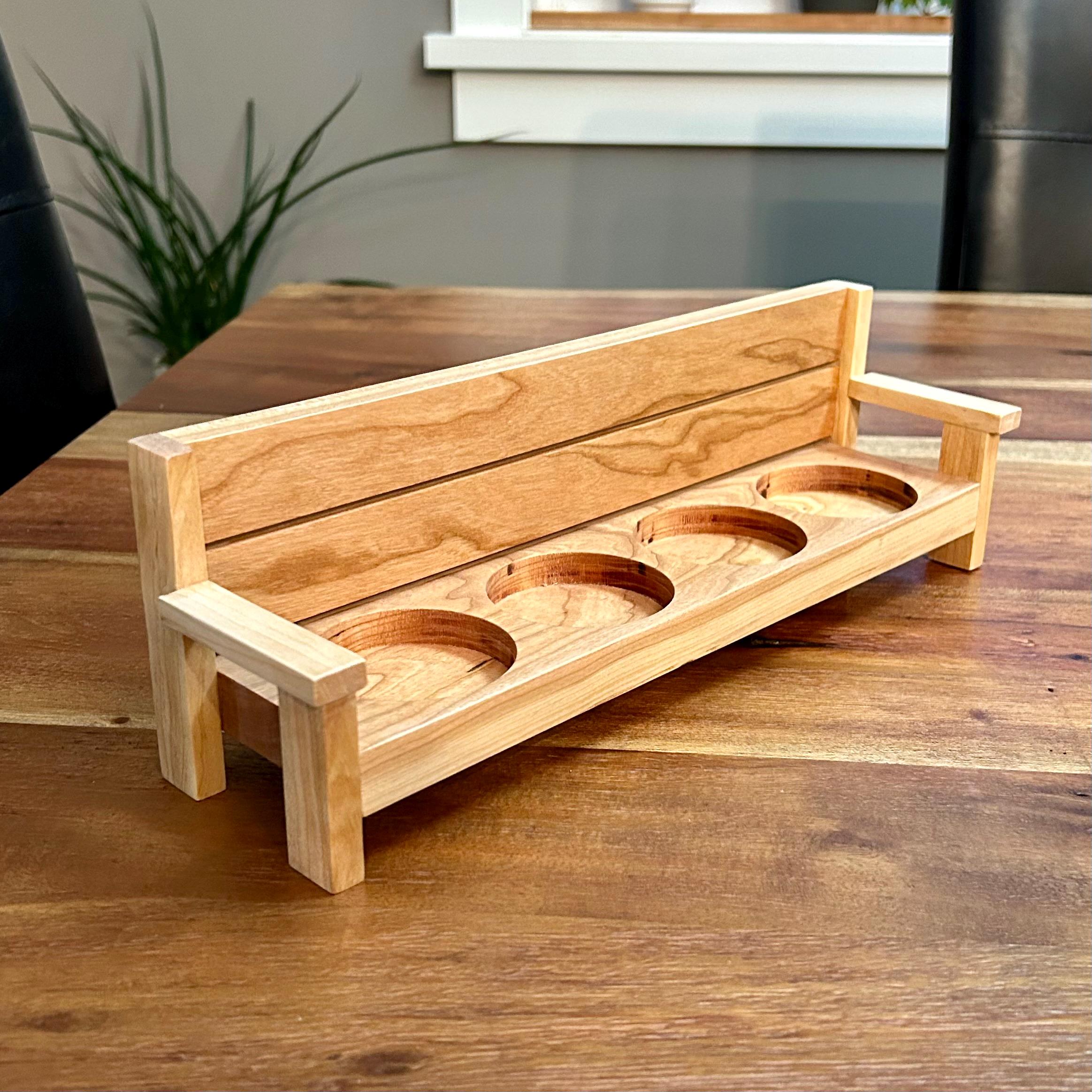 Park Bench Beer Flight With Glasses Made From Cherry Wood - Etsy UK