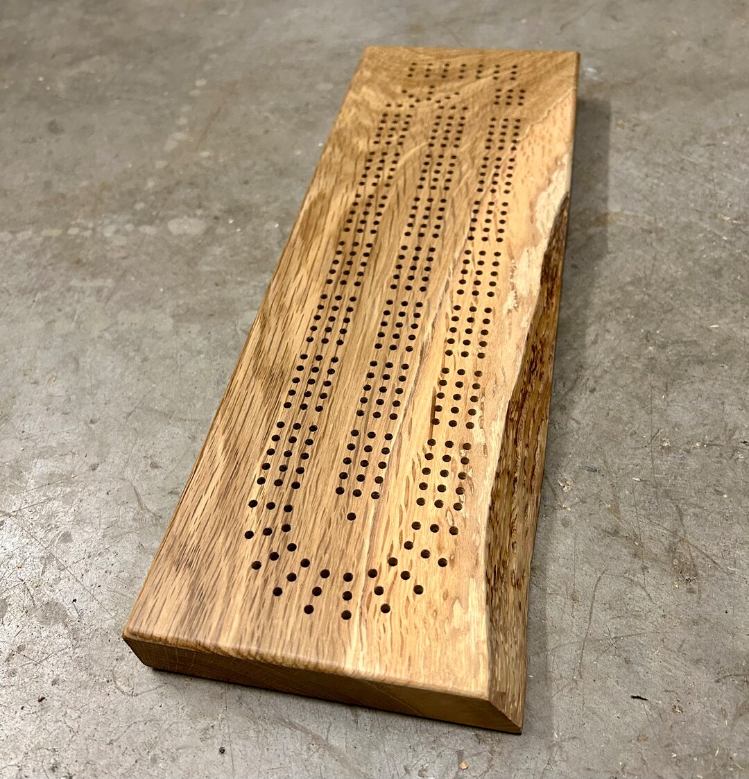 Cribbage Board Handcrafted With Live Edge Oak Wood Includes - Etsy Canada