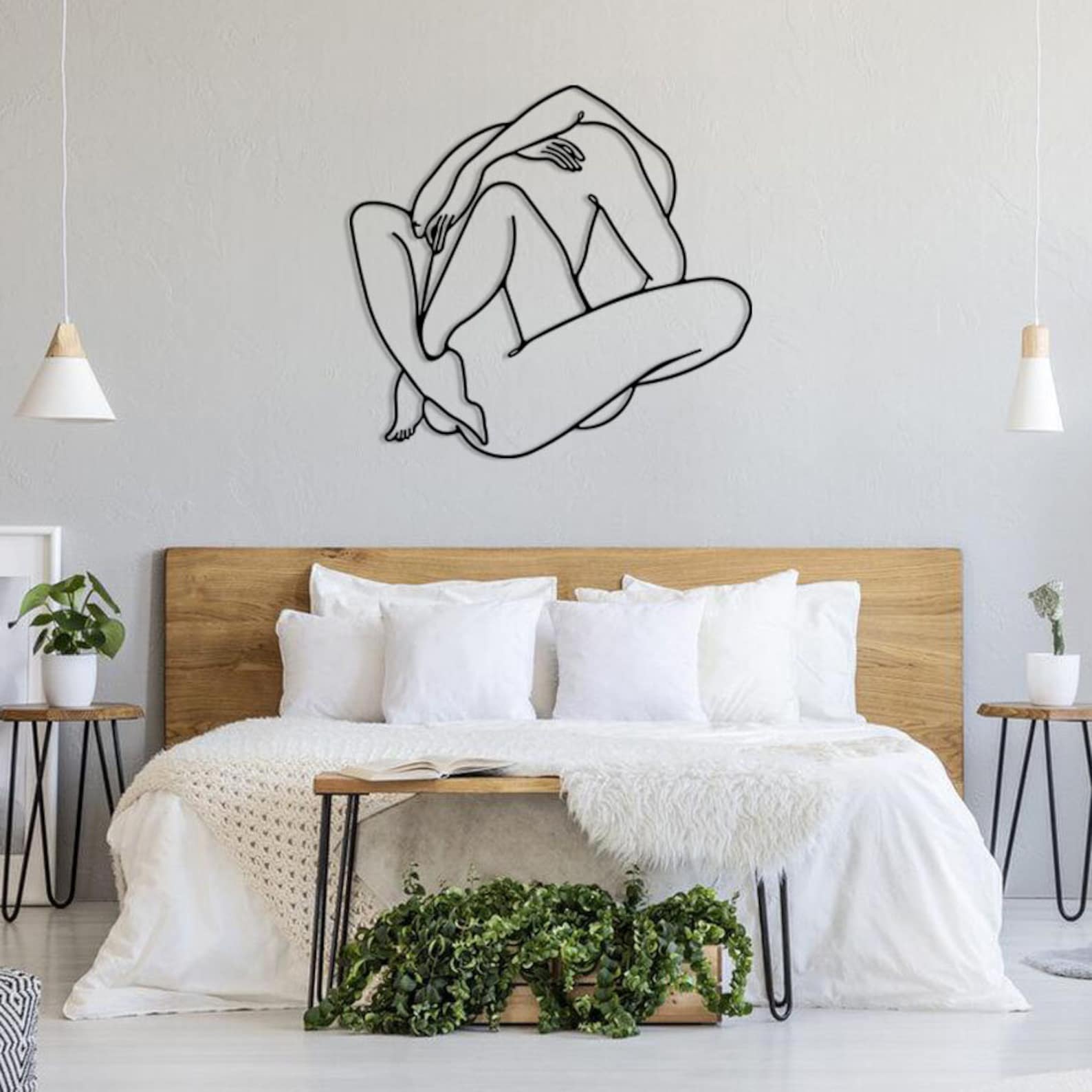 Intertwined Love Line Art Couple Wall Art Home Wall Art - Etsy