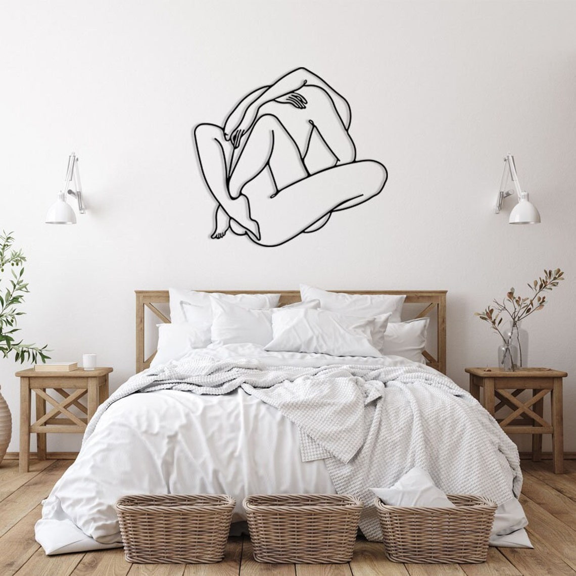 Intertwined Love Line Art Couple Wall Art Home Wall Art Etsy