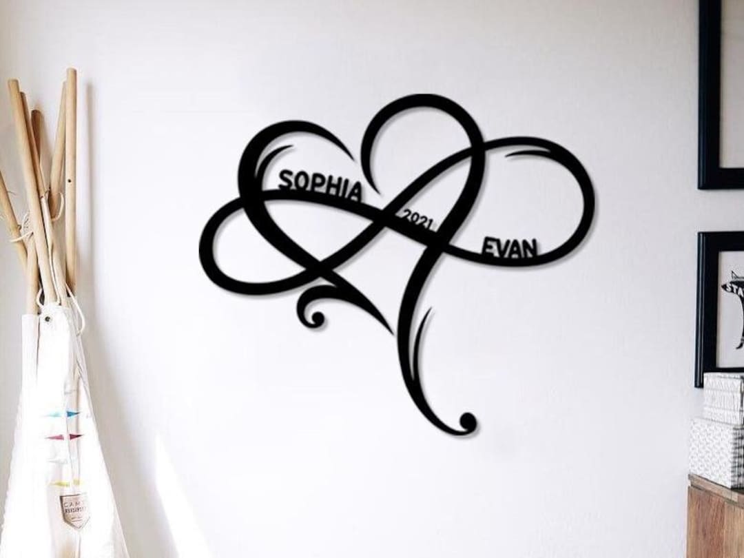 Infinity Heart Personalized,wedding Gift,split Letter Monogram,metal ...