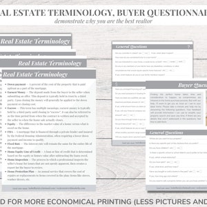 EDITABLE Real Estate Buyers Packet Real Estate Home Buyer Guide Real ...