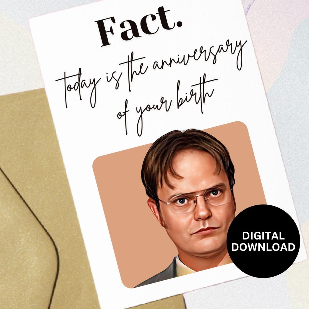 Dwight Happy Birthday Card Digital Download | the Office Digital ...