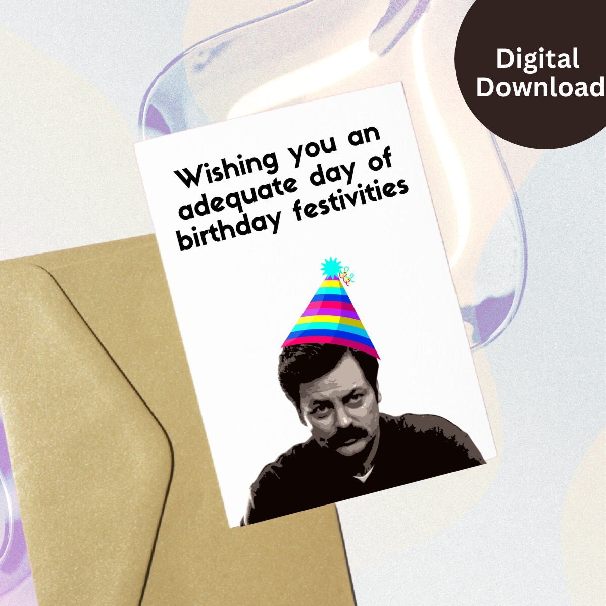 Ron Swanson Birthday Card Happy Birthday Friend Card Parks and Rec Ron ...