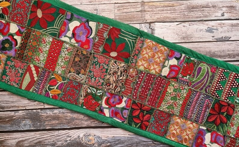 Art Deco Table Runner, Mid Century Style Table Runner, Tapestry Table ...