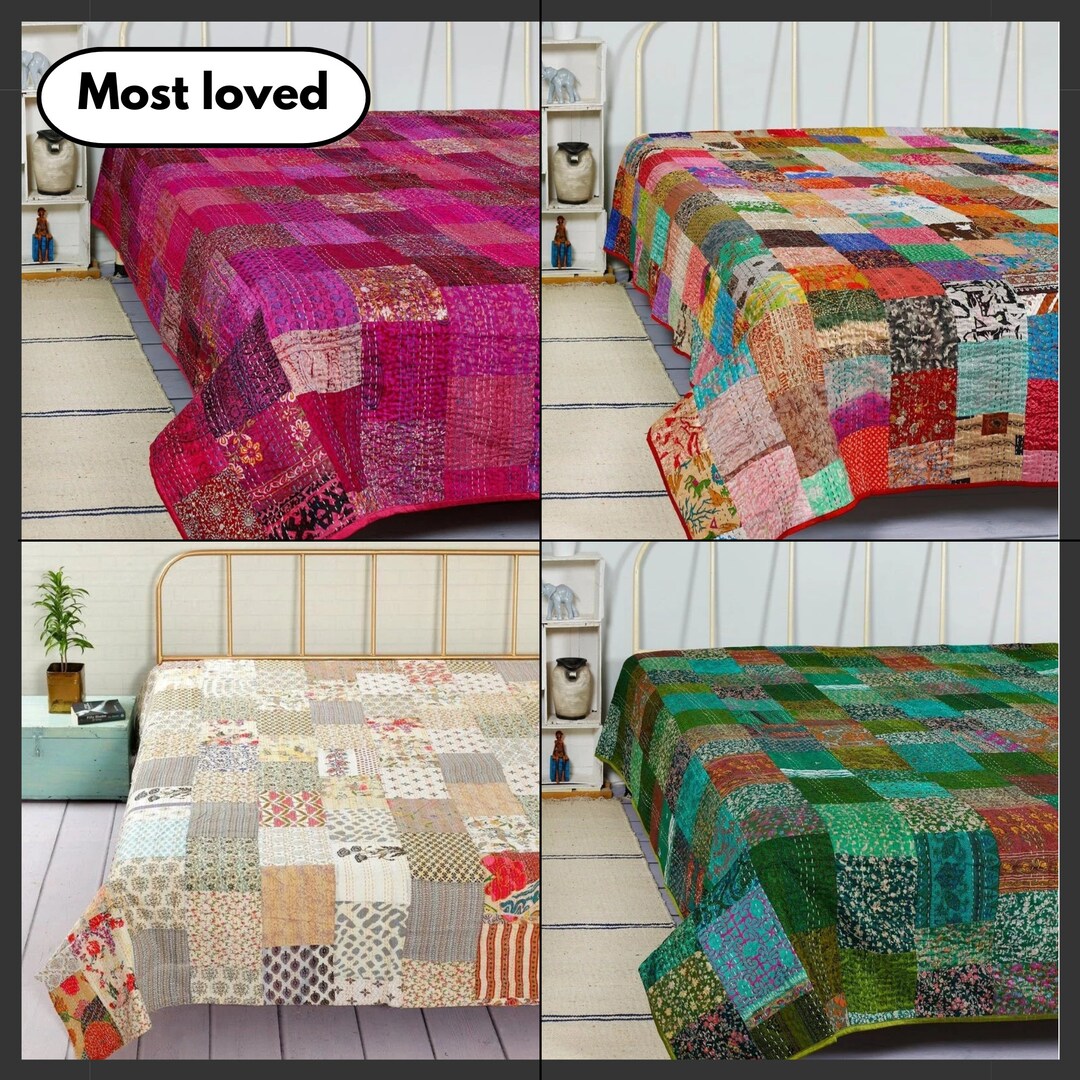 Kantha Patchwork Quilt, Kantha Quilt,kantha Quilt Vintage,kantha Quilt ...