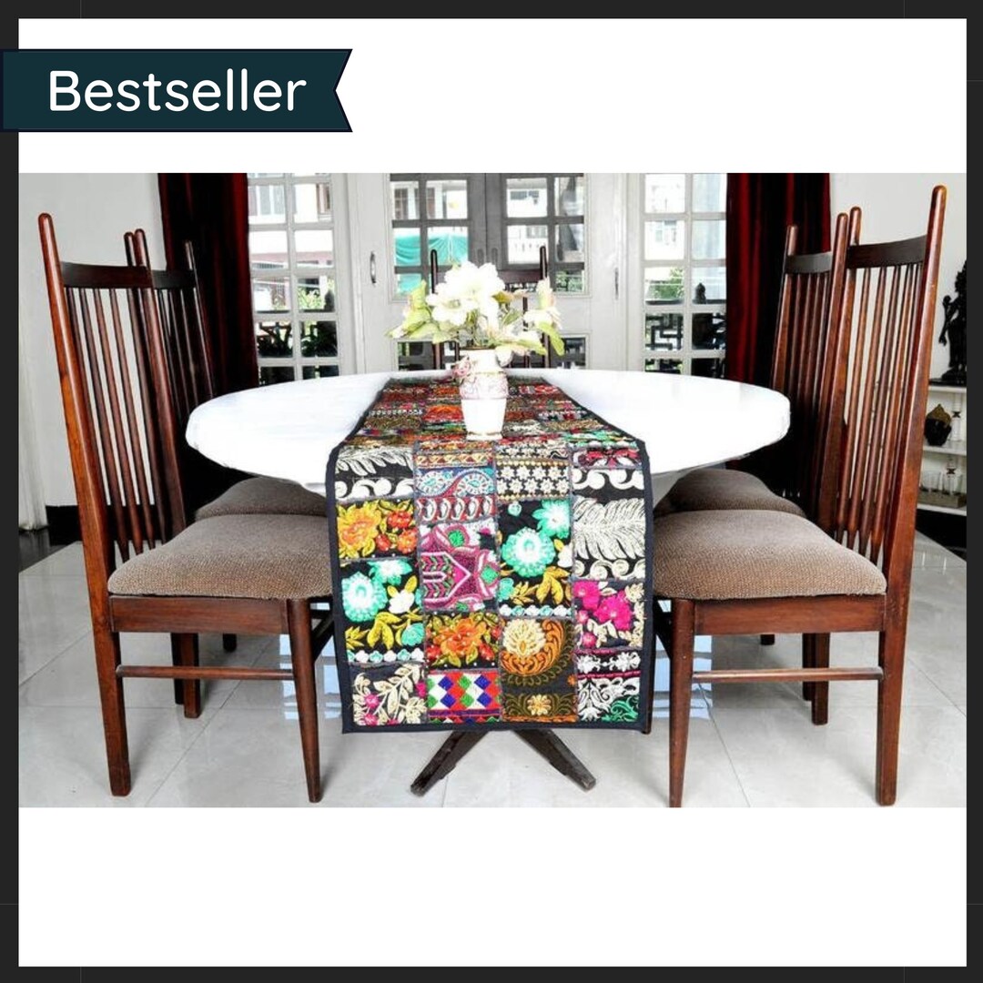 Art Deco Table Runner, Mid Century Style Table Runner, Tapestry Table ...