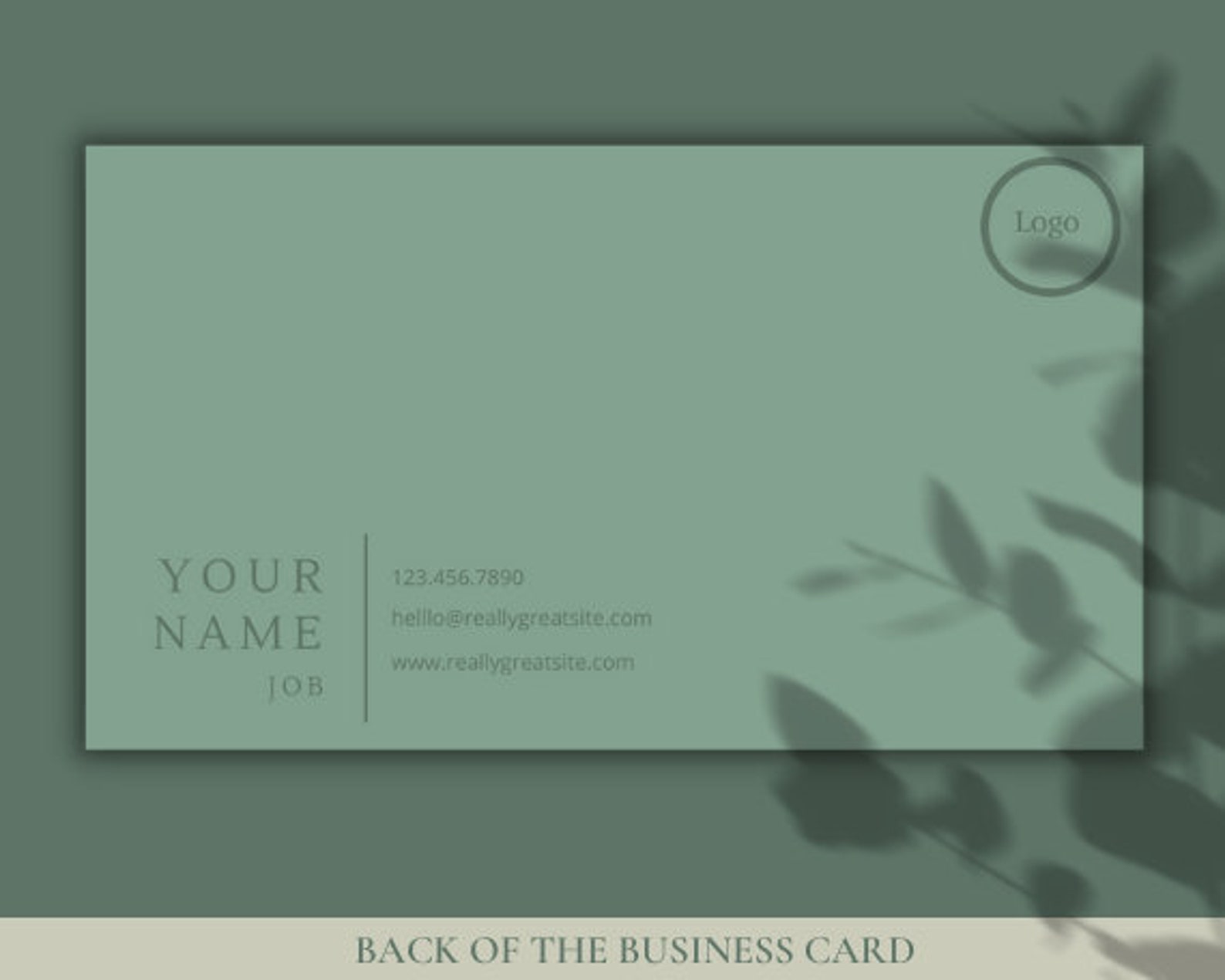 INSTANT DOWNLOAD Elegant Sage Green Business Cards Business Cards Green ...