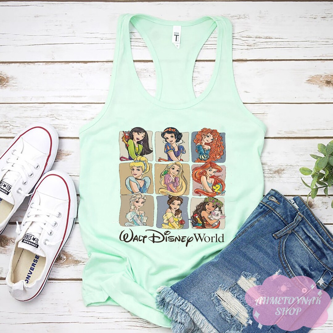 Disney Princes Tank Walt Disney World Tank Retro Princess - Etsy