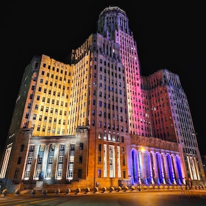Buffalo NY City Hall Art Deco Night Print Canvas - Etsy