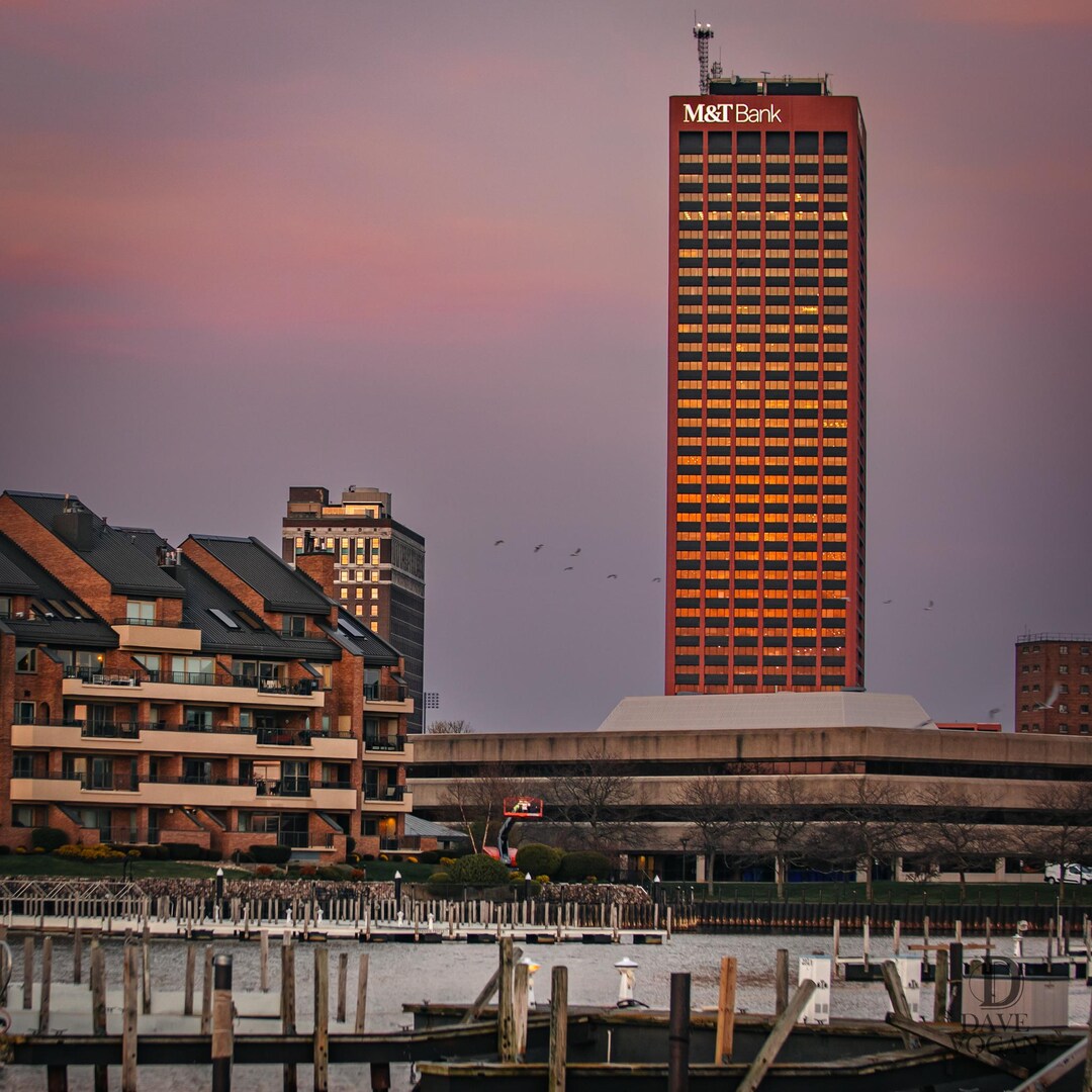 Buffalo NY Seneca One Tower Sunset Print Canvas - Etsy