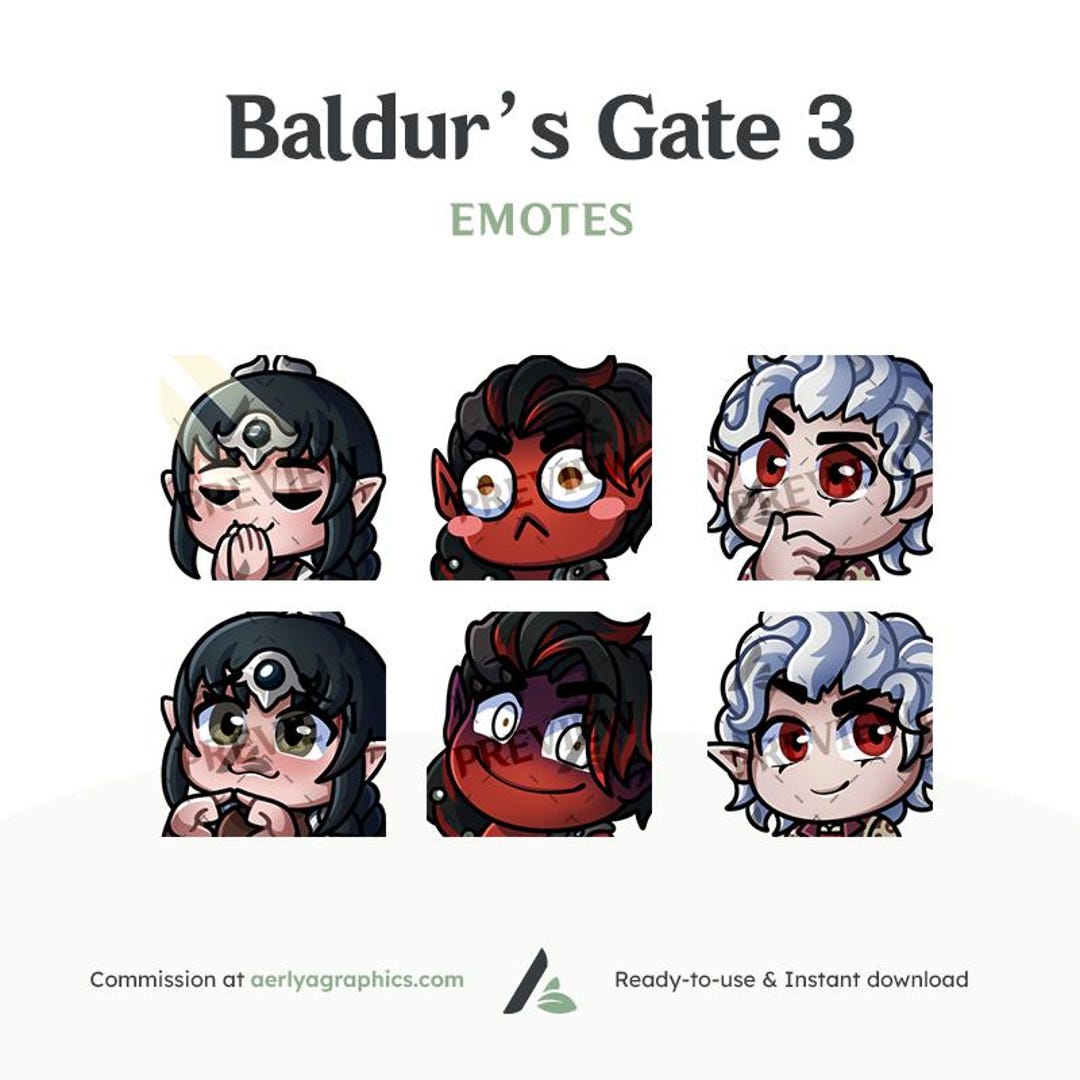 Baldur's Gate 3 Emotes | Gaming Emotes | Astarion, Karlach, Shadowheart ...