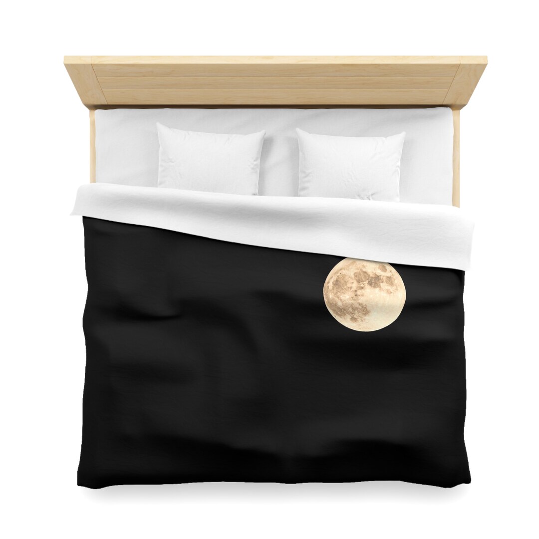 Full Moon Bright Full Moon in the Black Night Sky Microfiber Duvet ...