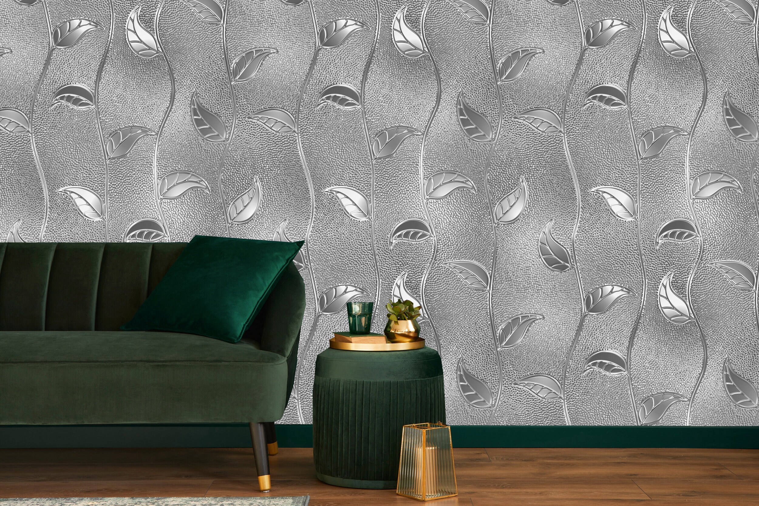 Leaf Pattern Silver Textured Wallpaper for Glass Window - Etsy