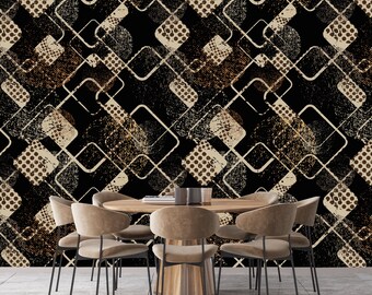 Random Geometric Shapes Boham Style Luxury Modern Wallpaper Wall ...