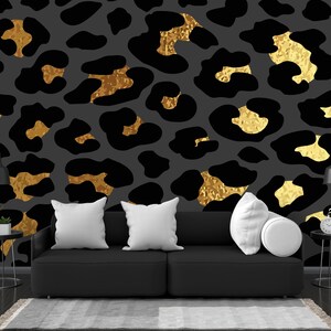 Vector Luxury Gold Leopard Skin Background. Gold Textured Exotic Animal ...