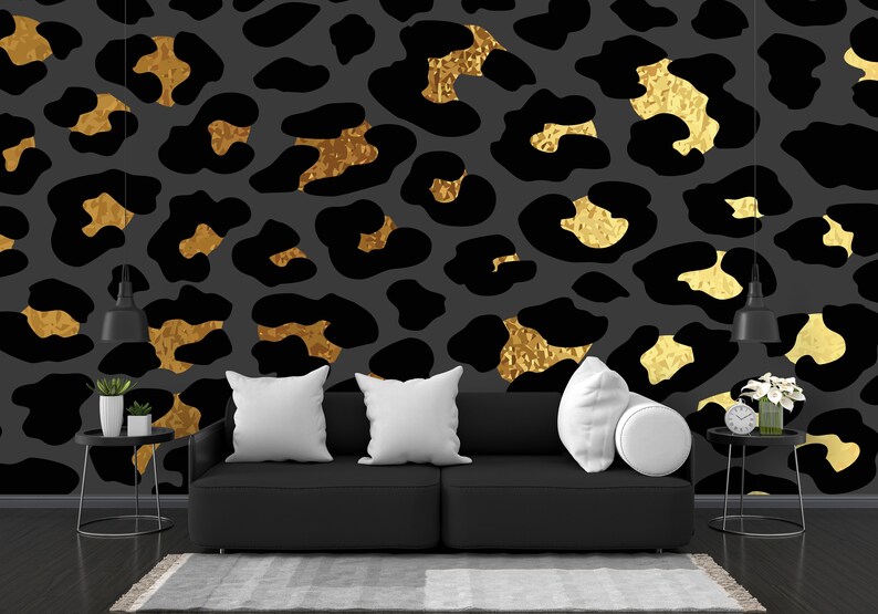 Vector Luxury Gold Leopard Skin Background. Gold Textured - Etsy
