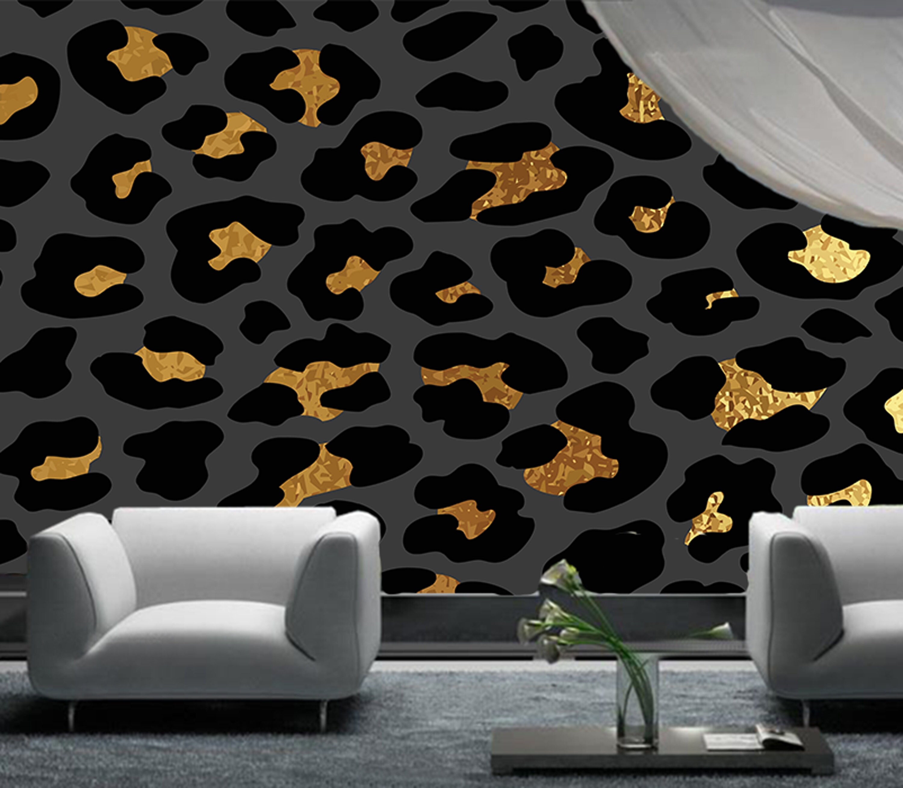 Vector Luxury Gold Leopard Skin Background. Gold Textured - Etsy