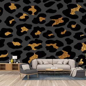 Vector Luxury Gold Leopard Skin Background. Gold Textured Exotic Animal ...