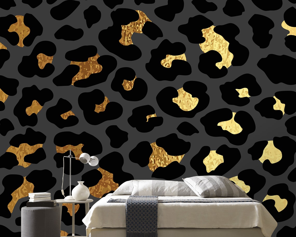 Vector Luxury Gold Leopard Skin Background. Gold Textured - Etsy