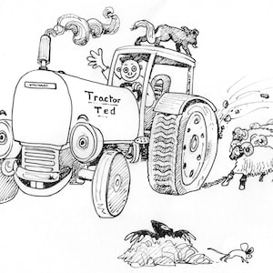 Kids Colouring Pages - Train, Tractor, Bus - Etsy