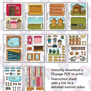 DIY Happy Farm Busy Book - Printable Paper Dollhouse, Activity Book ...