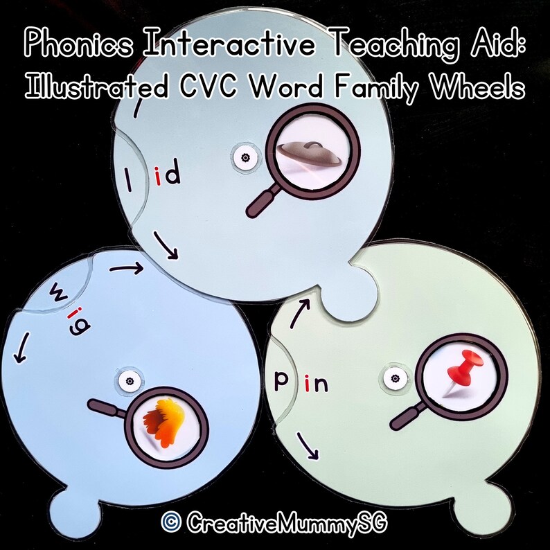 Printable Montessori Phonics Interactive Teaching Aid: Illustrated CVC ...