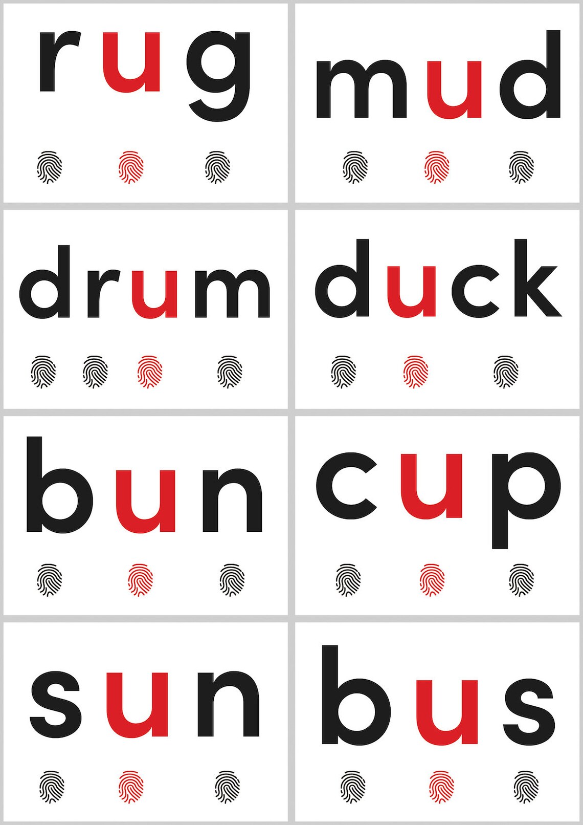 Printable Illustrated CVC Words Flash Cards Teach Toddlers to Read With ...