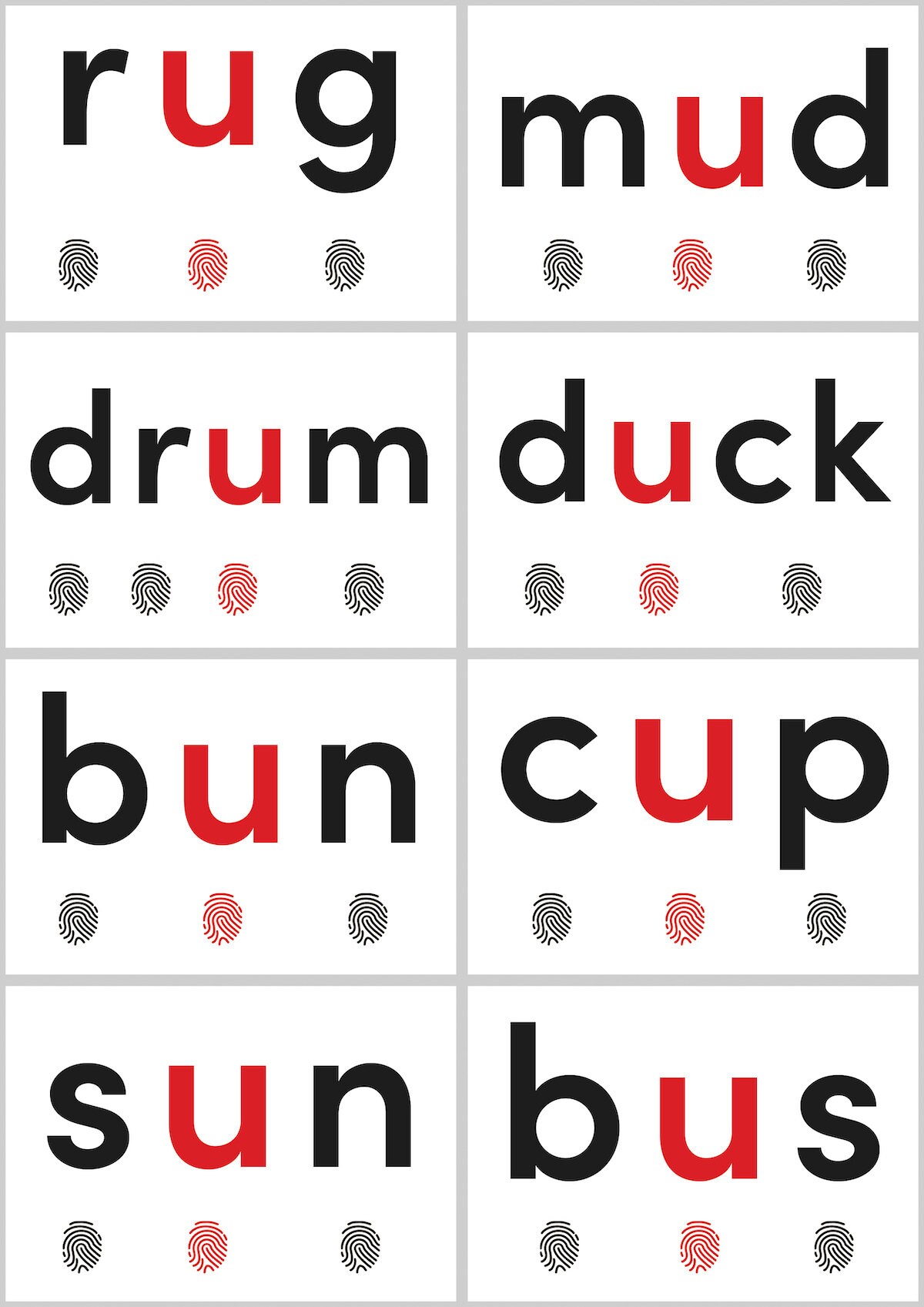 Printable Illustrated CVC Words Flash Cards Teach Toddlers to Read With ...