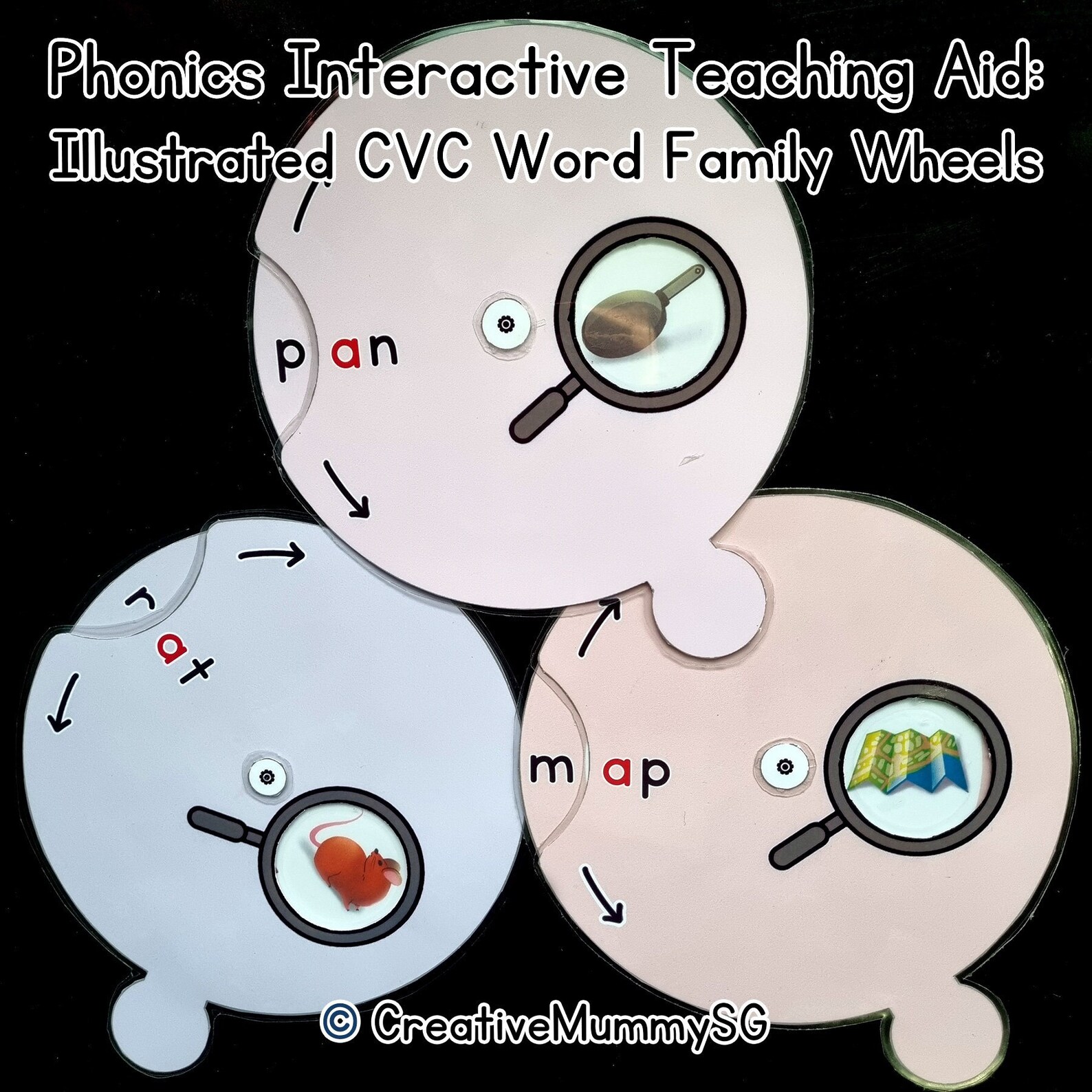 Printable Montessori Phonics Interactive Teaching Aid: Illustrated CVC ...