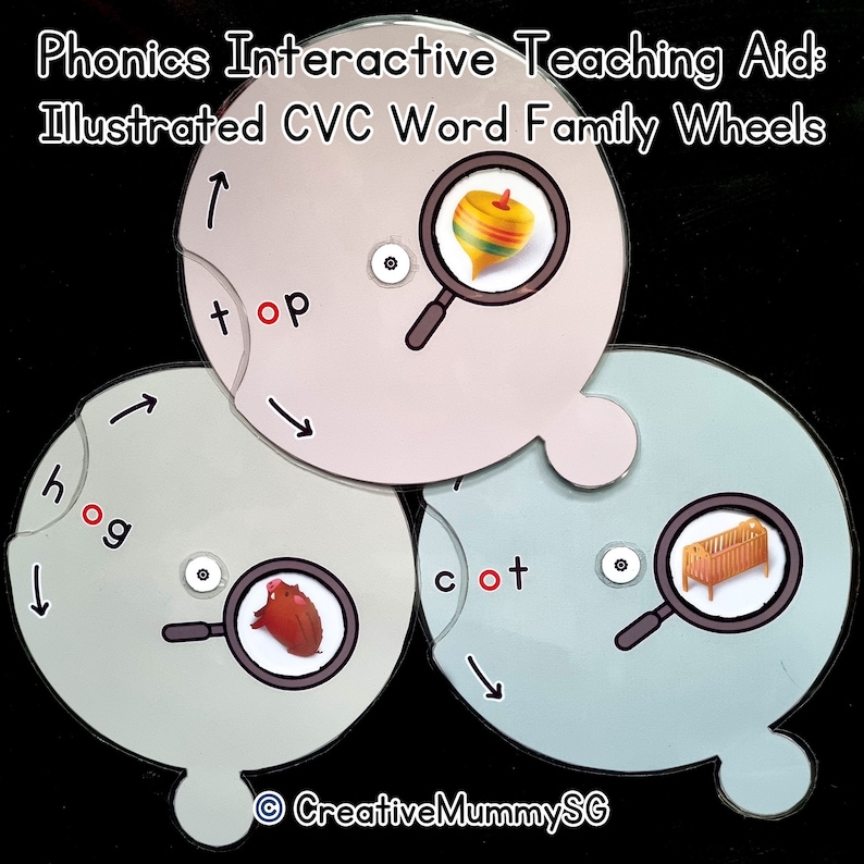 Printable Montessori Phonics Interactive Teaching Aid: Illustrated CVC ...