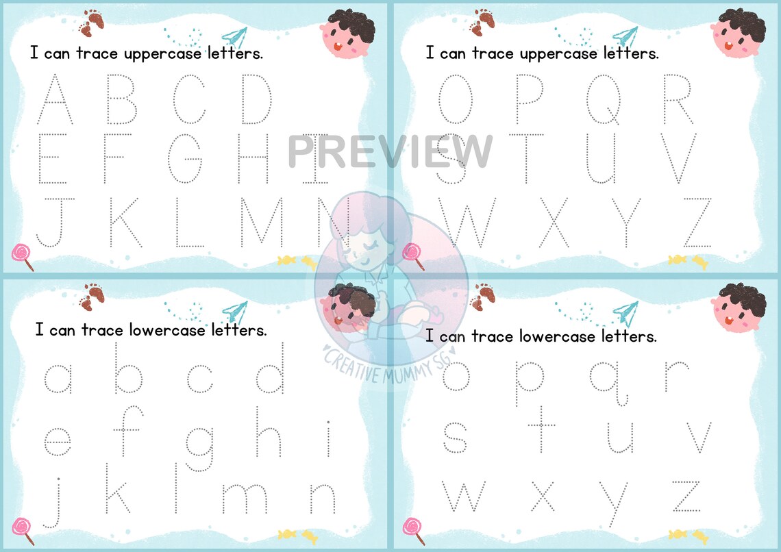 Printable Personalized Reusable Tracing Activity for Toddlers (4 Themes ...