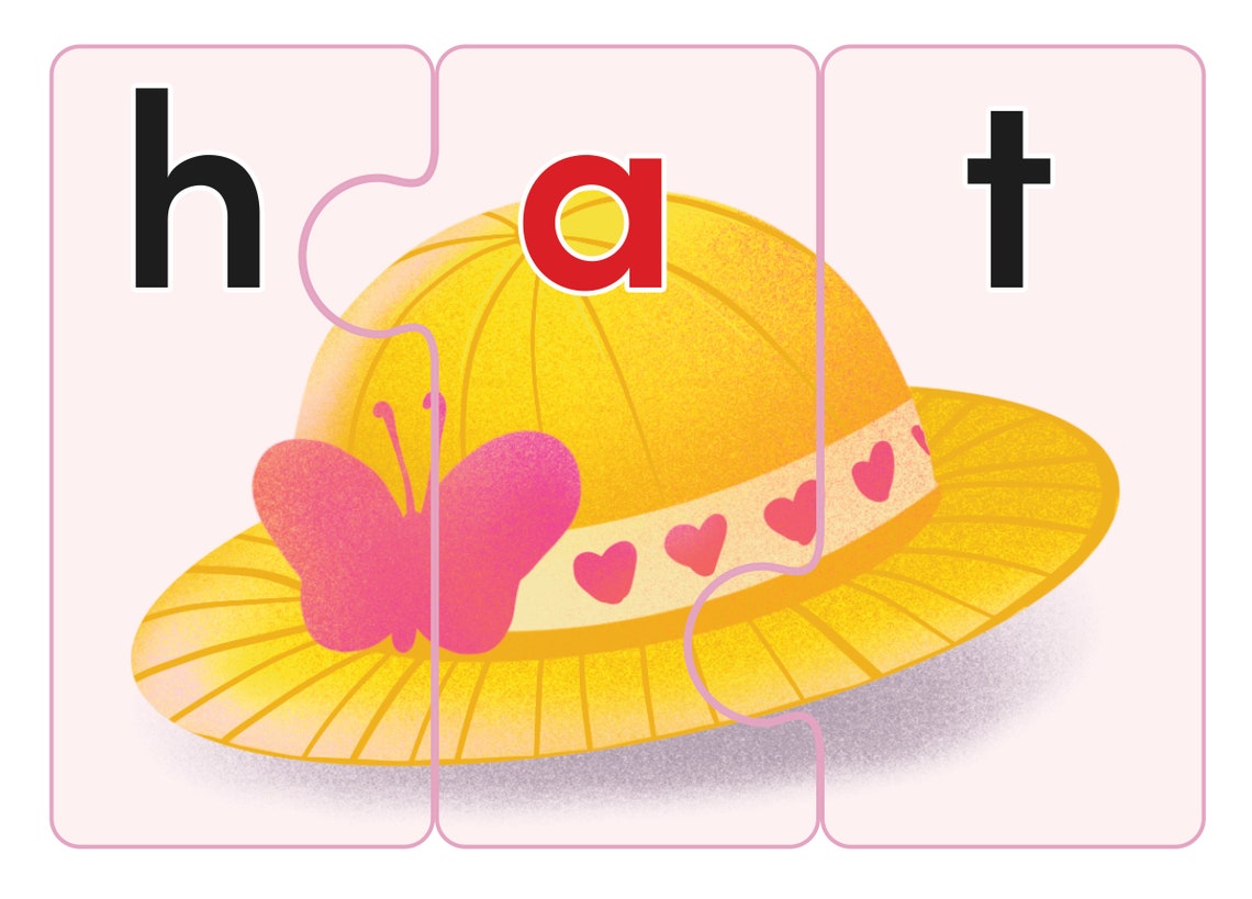 Printable Phonics CVC Jigsaw Puzzles | Busy Binder Activity (28 Puzzles ...