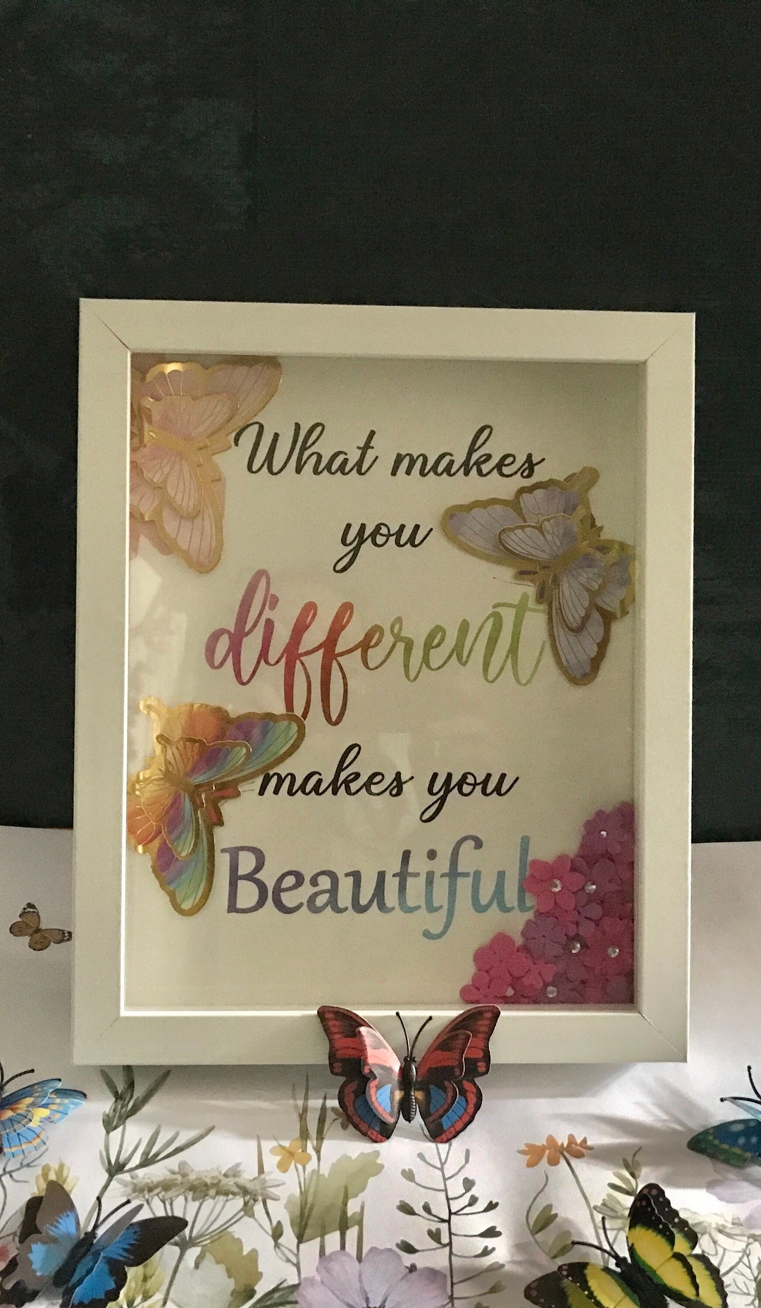 Inspirational Shadow Box With Butterflies - Etsy