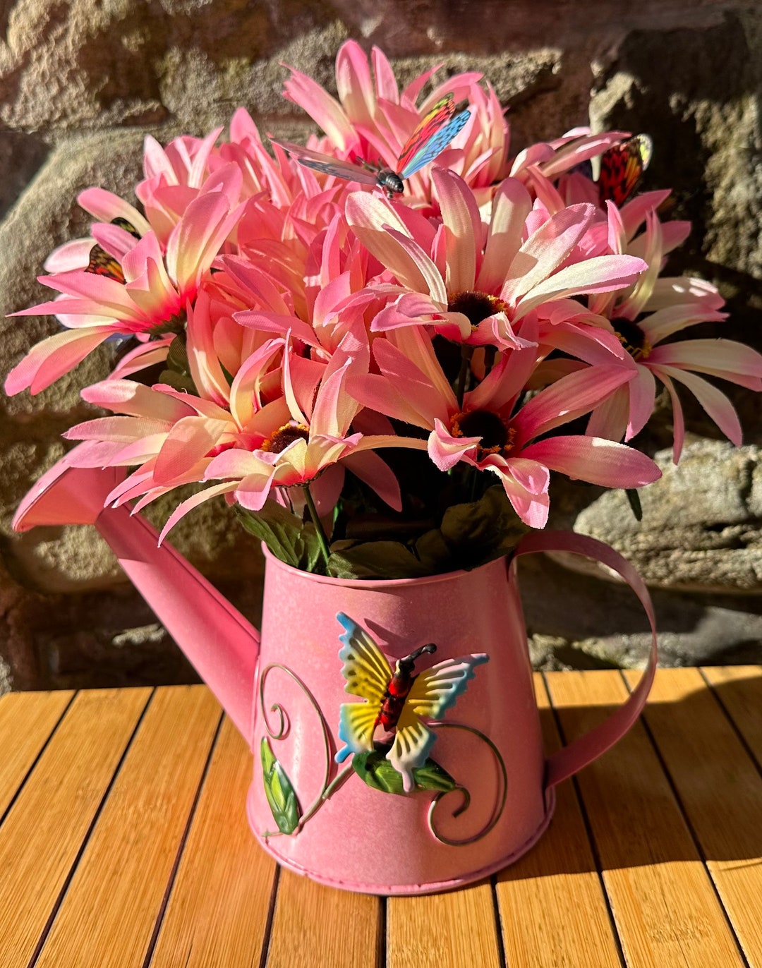 Pink Watering Can Full of Pink Black-eyed Susans - Etsy