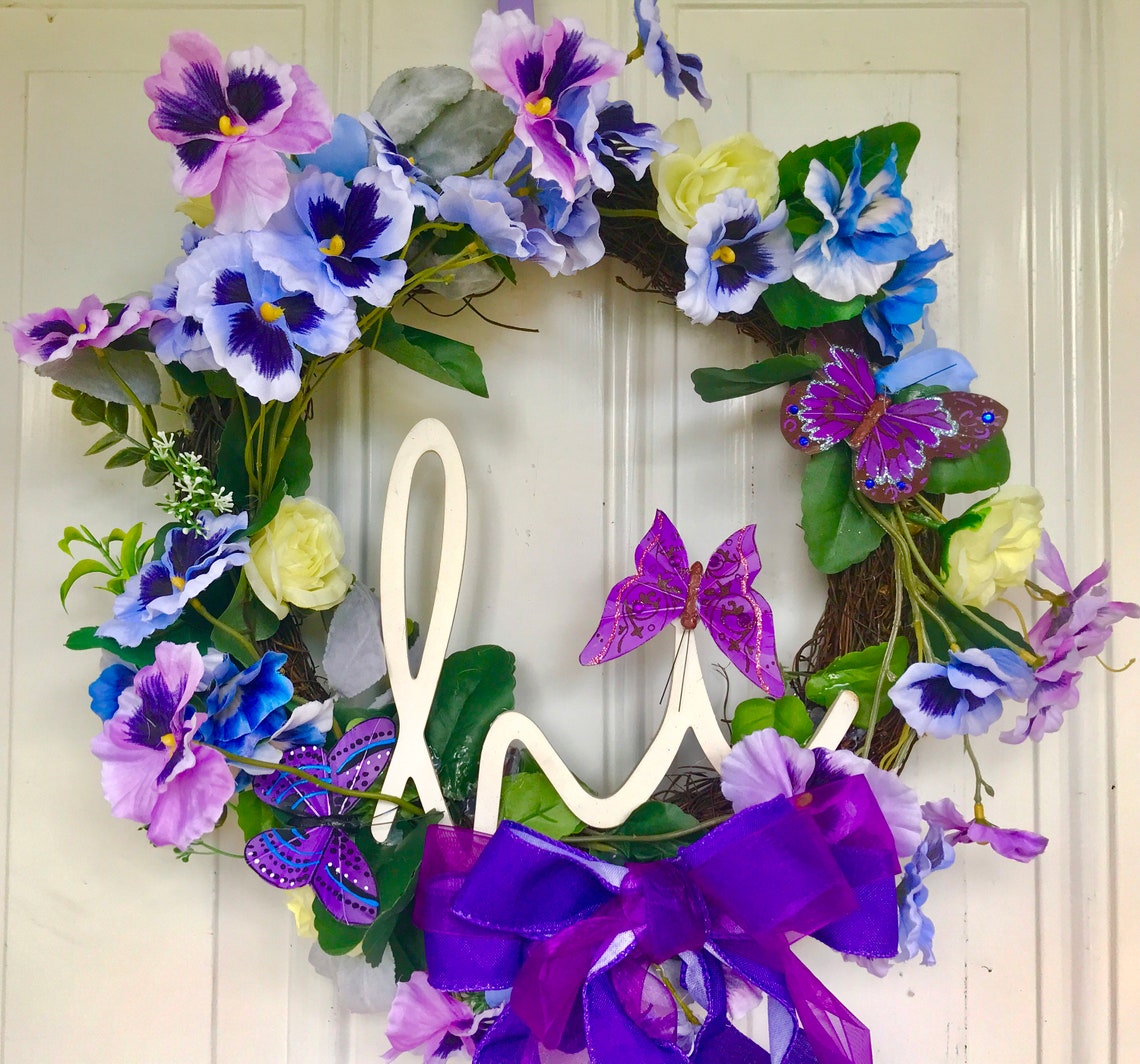 Simply Hi Pretty Pansy Wreath - Etsy
