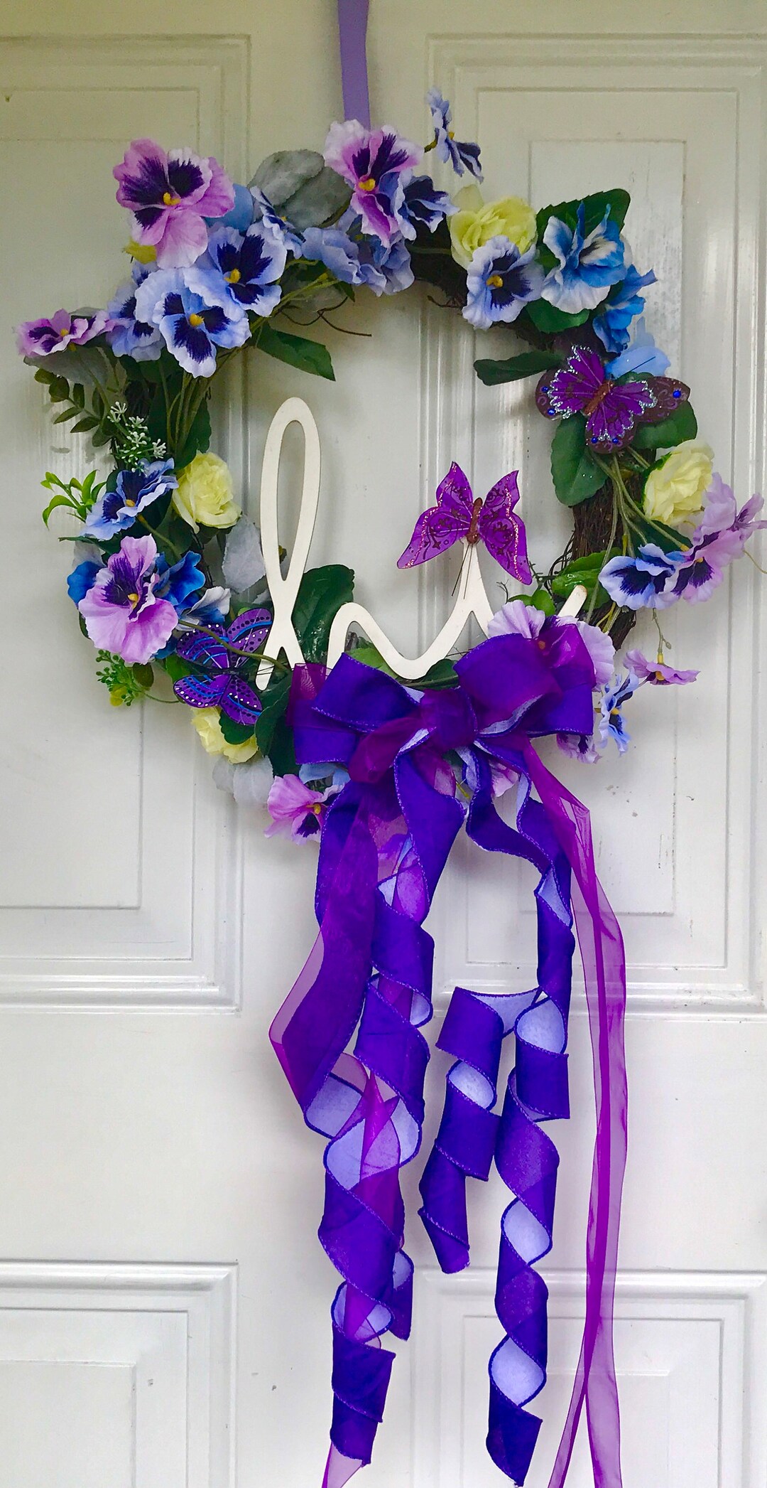 Simply Hi Pretty Pansy Wreath - Etsy