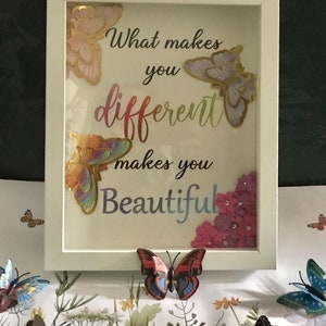 Inspirational Shadow Box With Butterflies - Etsy